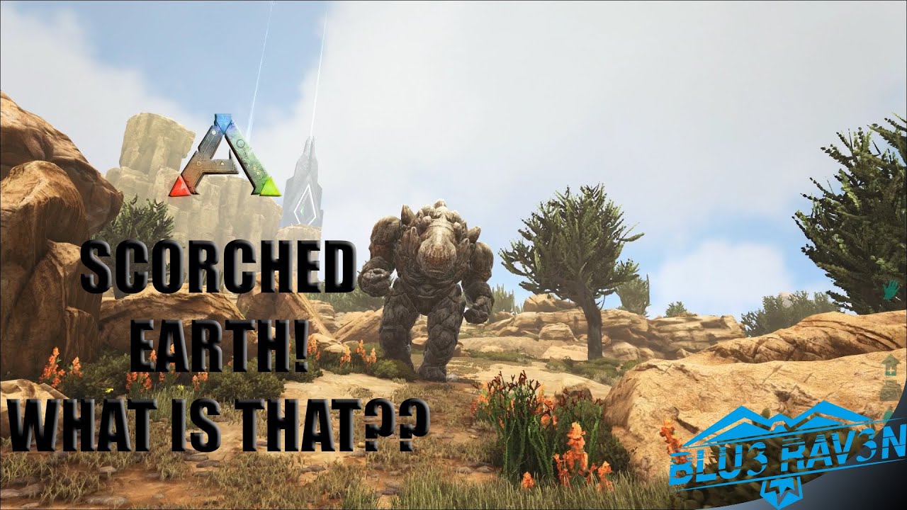 Ark: Survival Evolved - Scorched Earth! WTF ROCK GOLEM!?!?! - YouTube