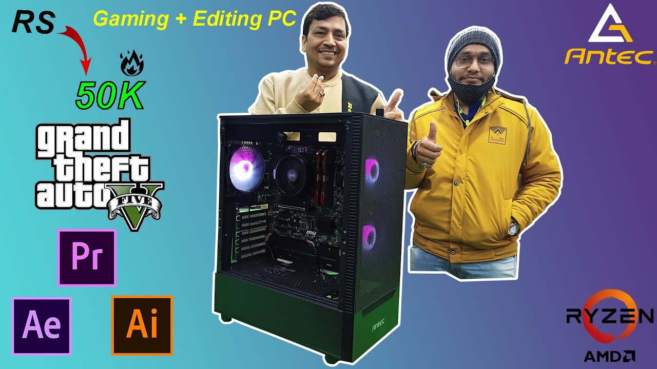 GAMING PC BUILD||RYZEN|| 50K Gaming + Editing PC Build || Ryzen 5 5600G ...