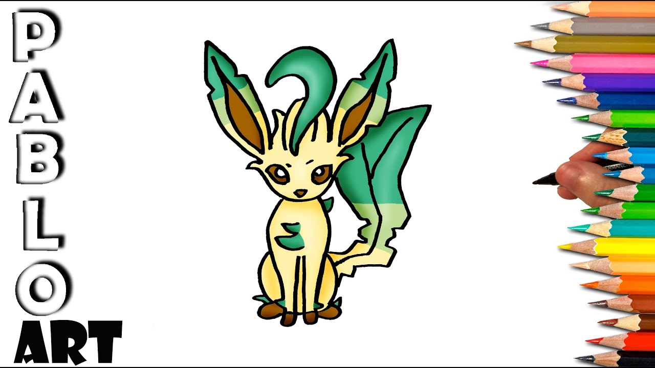 How to draw Leafeon from pokemon | Learn to Draw step by step - YouTube