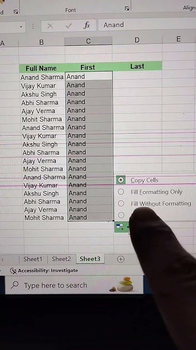 👉how To Use Flash Fill New Tricks From Mouse😱💯 Shivameduworld Excelshortcuts Trending