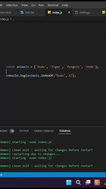 Indexof Method In Javascript Shorts Youtube 