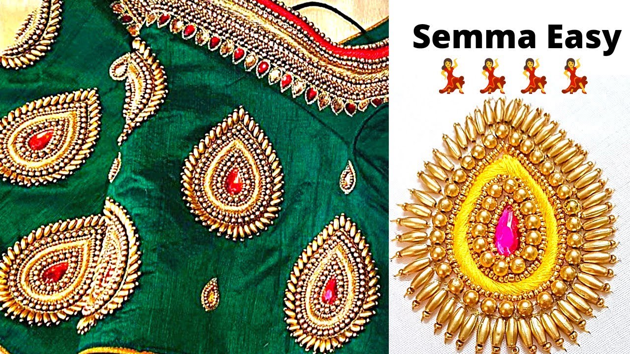 Aari work design|| Easy design||aari work beginners class in tamil ...