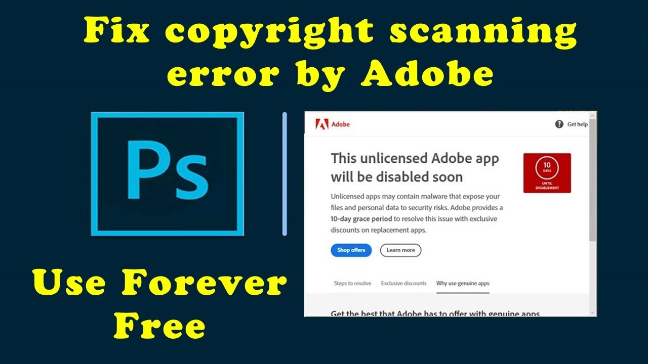 Fix This Unlicensed Adobe App Will Be Disabled Soon I Photoshop YouTube fix-this-unlicensed-adobe-app-will-be-disabled-soon-i-photoshop-youtube