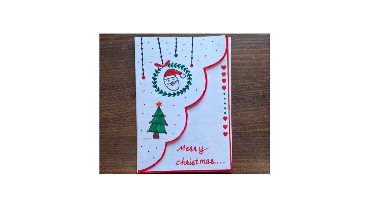 How to draw a beautiful card of Christmas special drawing for BEGINNERS ...