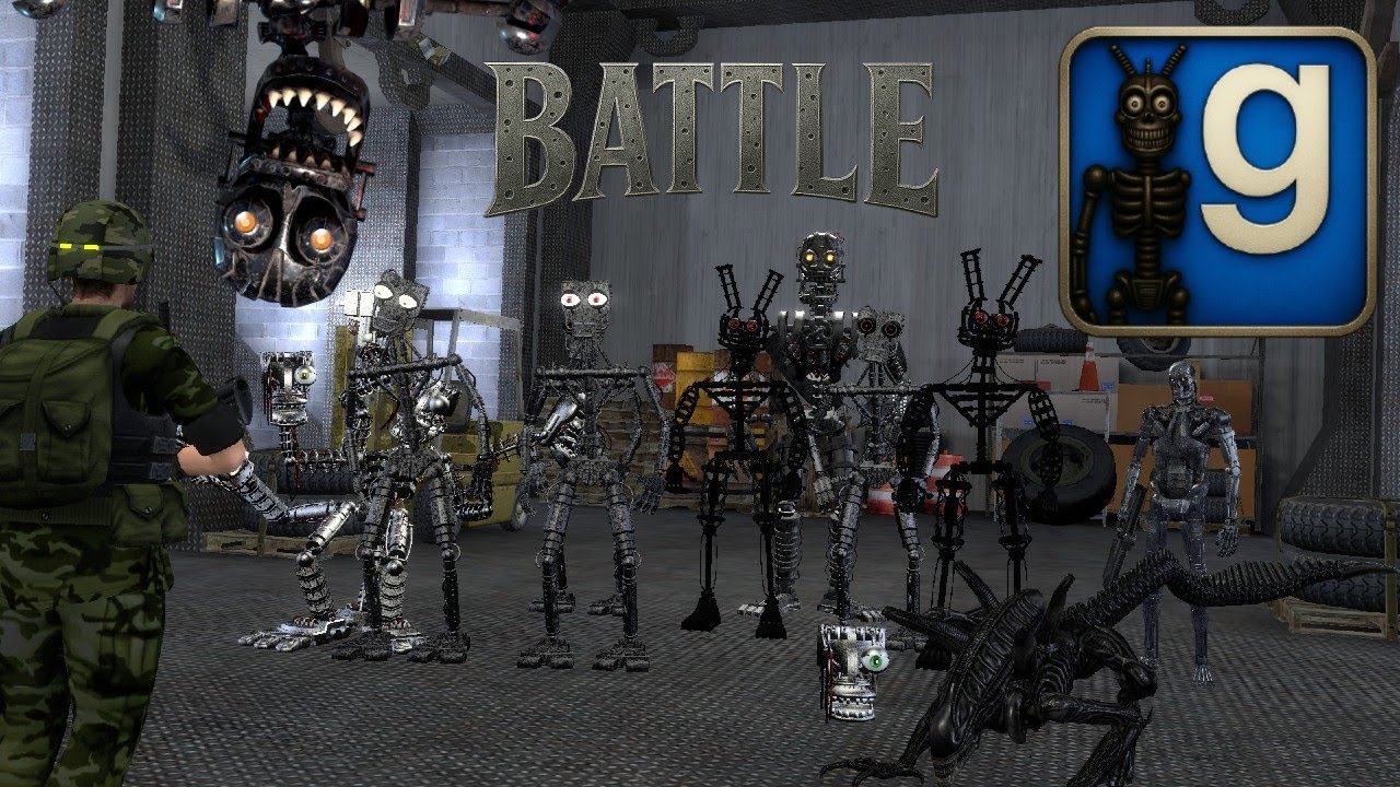 VJ Base FNAF Endoskeletons VS Aliens terminators and Military Epic ...