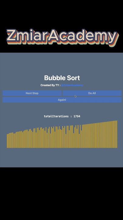 🔥 Bubble Sort Algorithm Visualization Sorting Algorithm In Action Shorts Youtube
