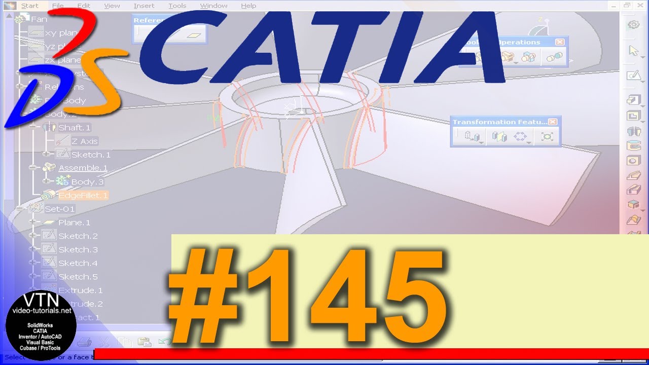 01-145 CATIA v5 TUTORIAL surface design: ( Rough Offset ) - YouTube