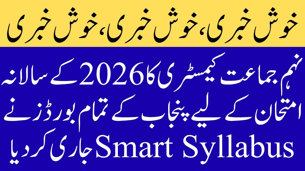 9th Class Chemistry Smart Syllabus For Annual Exam 2026 of all Punjab ...