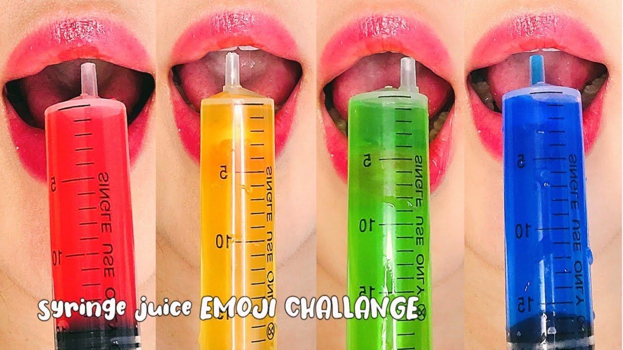 알록달록 무지개 신호등 주사기 물 asmr 먹방 COLOR SYRINGE JUICE eating sounds - YouTube