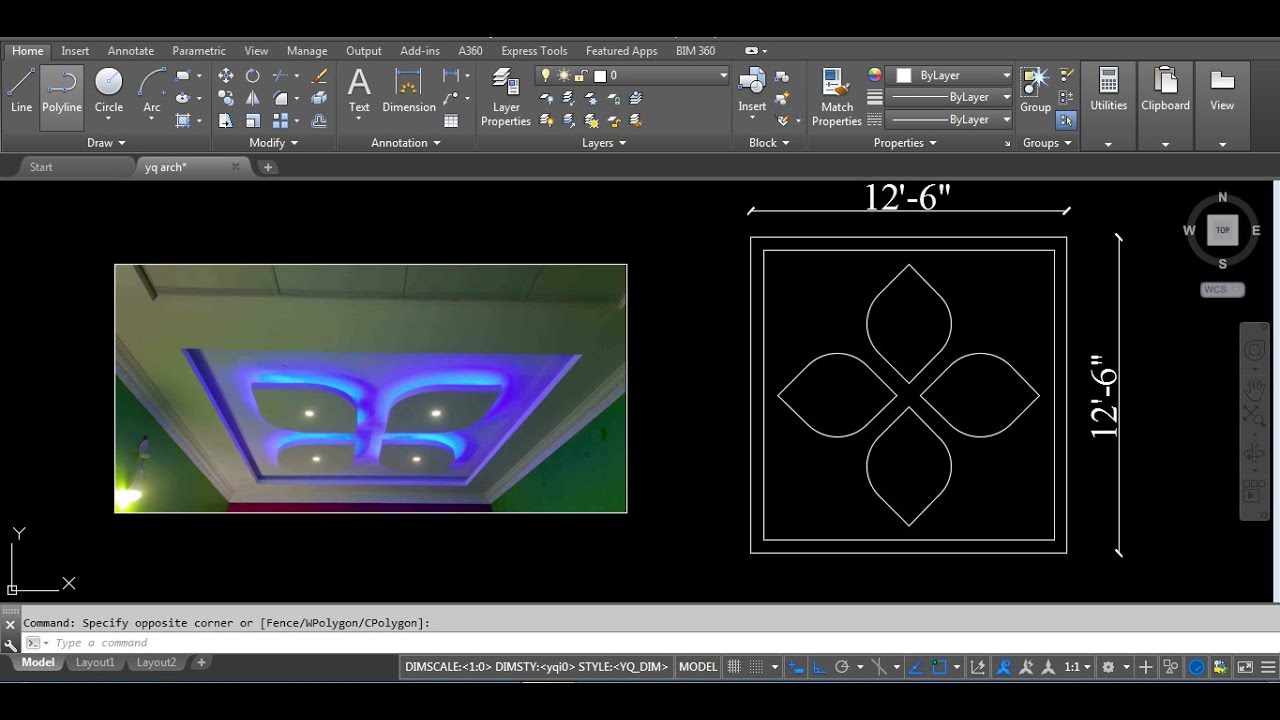False Ceiling Design in AutoCAD - Full Tutorial - YouTube