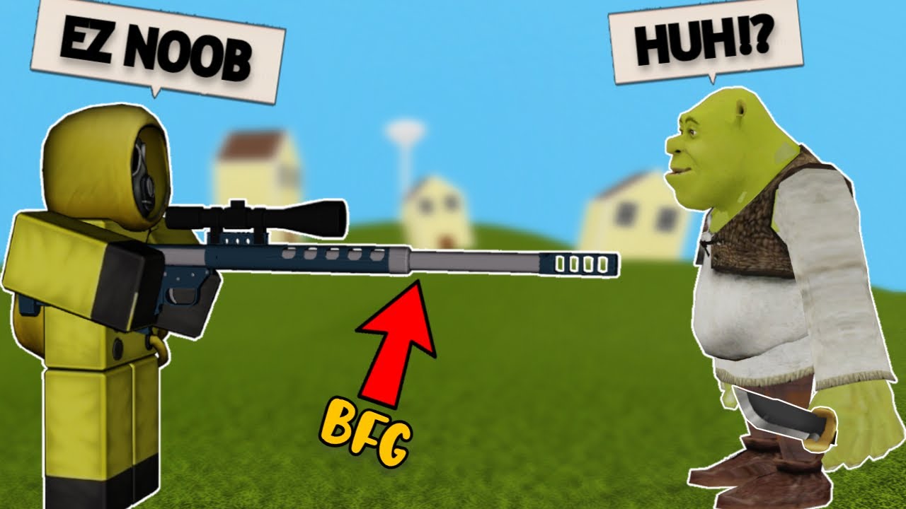 TAKING ON SHREK WITH BFG GUN IN THE BACKROOMS OF ROBLOX - YouTube