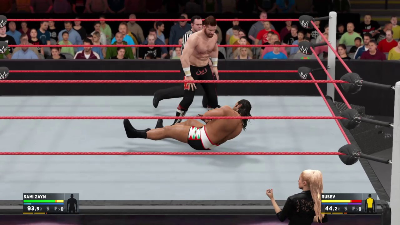 WWE 2K17. Sami Zayn VS Rusev. Raw - YouTube