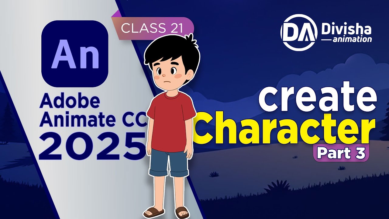 Adobe Animate CC 2025 | How to Create a Cartoon Character | Step-by ...