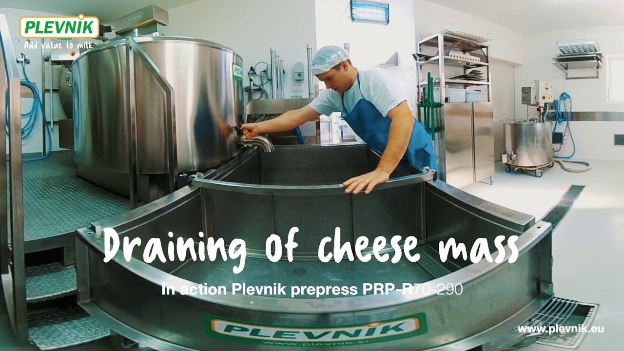 Cheese mass draining - Plevnik Equipment - YouTube