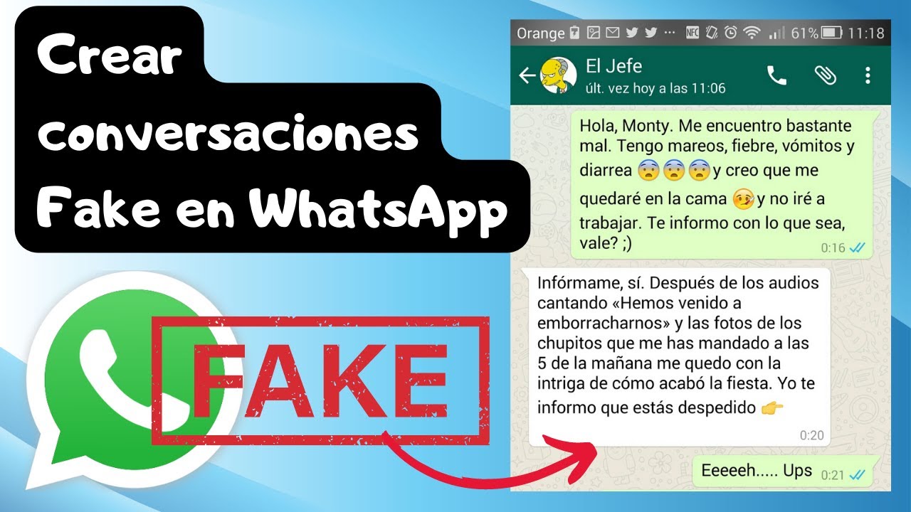 Crear conversaciones falsas en WhatsApp online (Fake) - YouTube