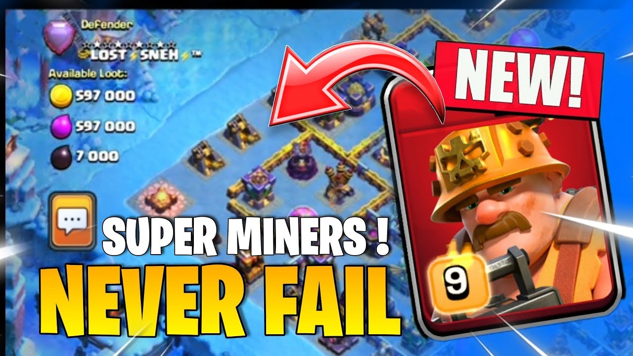 Pro Players Super Miner Hybrid! Th15 Super Miner Hybrid Attack Strategy ...