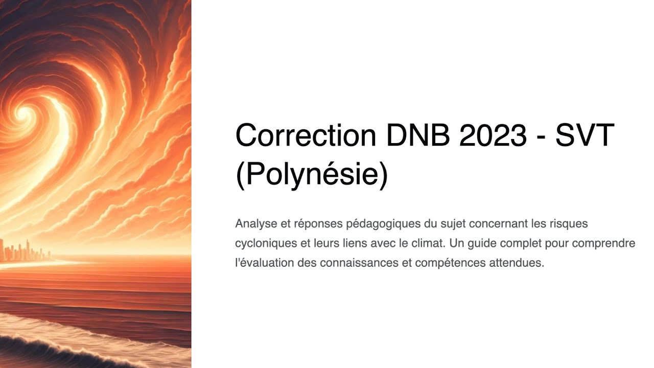 Correction DNB 2023 SVT Polynésie - YouTube
