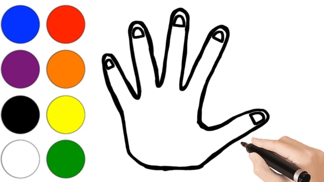 Easy Left hand drawing step by step for kids | Drawing for kids - YouTube