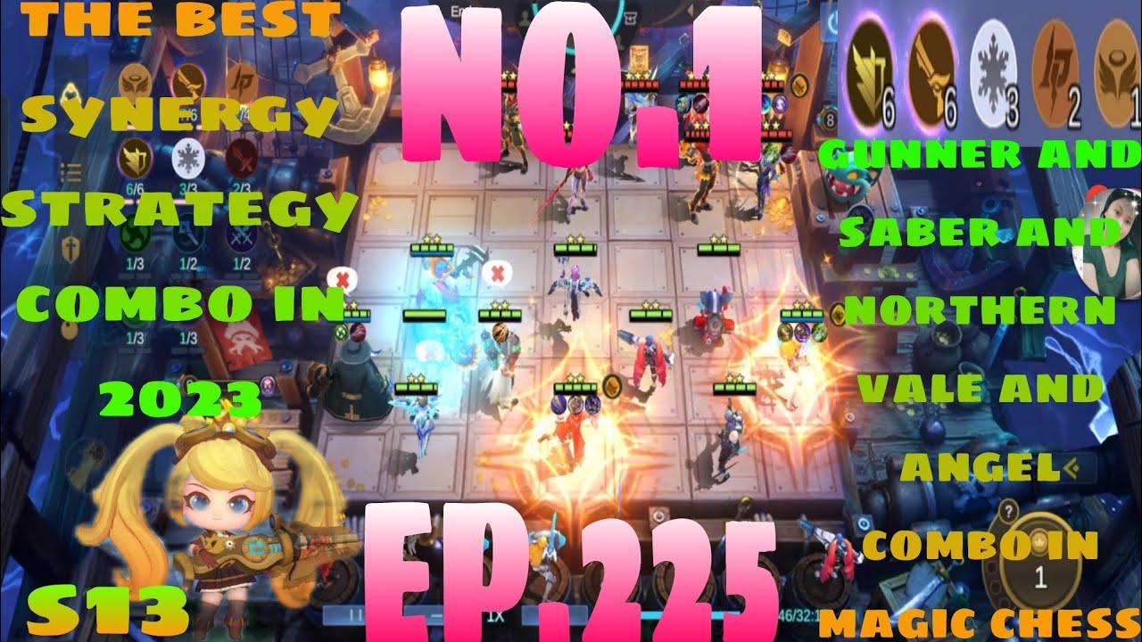 magic chess mlbb EP. 225 saber & gunner & northern vale & angel combo ...