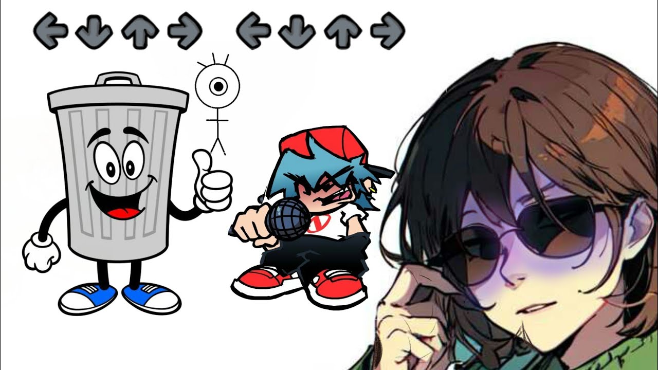 فرايدي نايت مود ولكن من القمامة🗑 fnf mod 17 bucks - YouTube