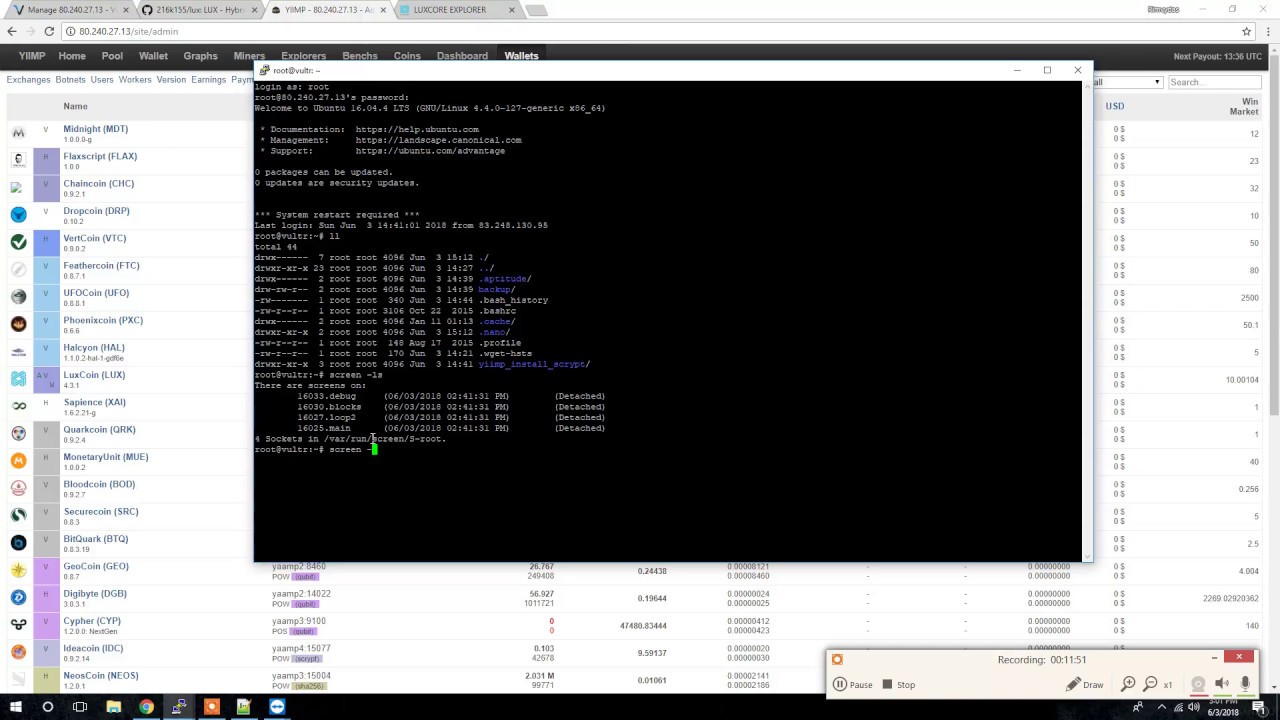 Install LuxCoin - Yiimp (Yaamp Fork) on Ubuntu 16.04 - YouTube