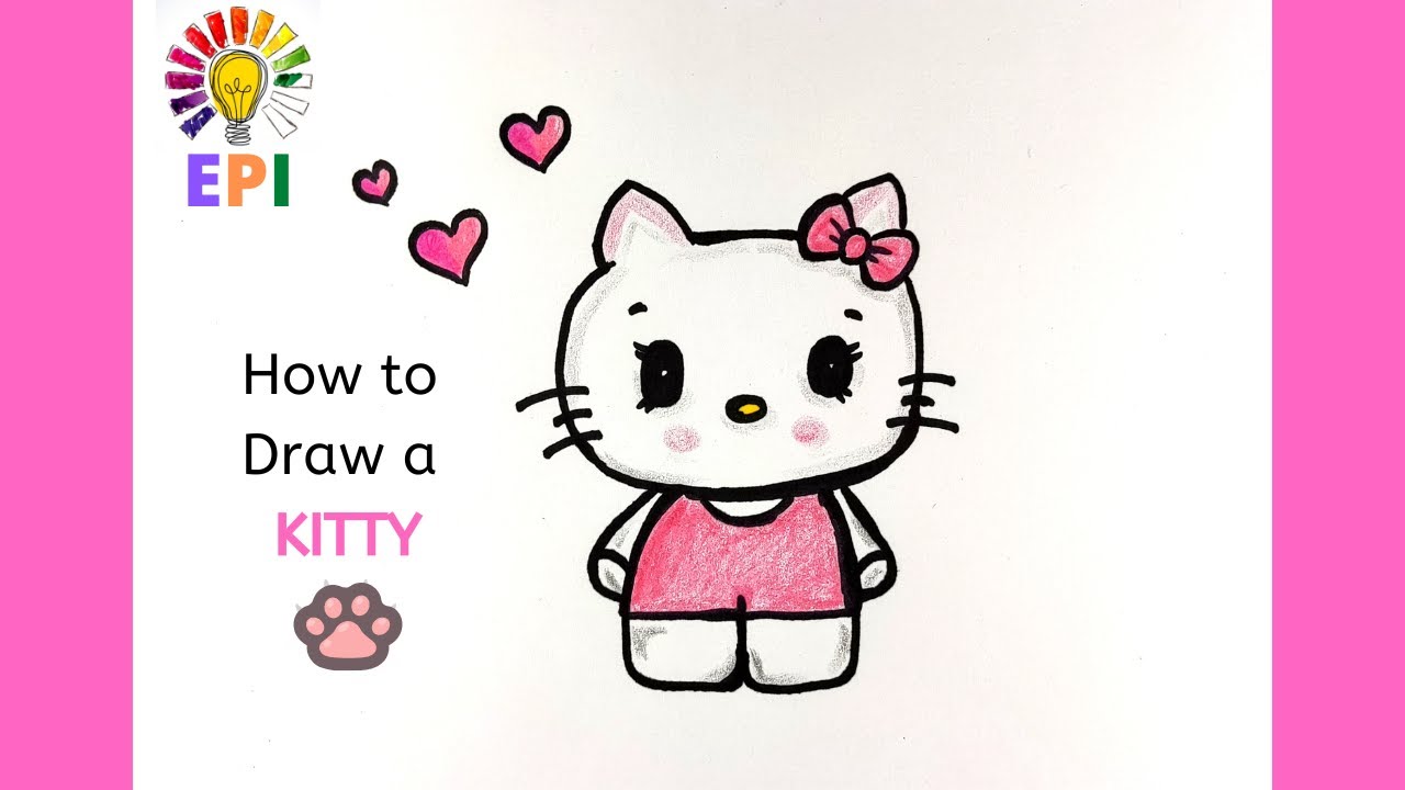 HOW TO DRAW A CUTE KITTY EASY PAINTING IDEA - YouTube