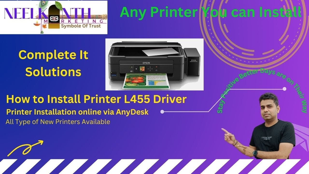 HOW TO INSTALL EPSON L455 INK TANK PRINTER ANY PRINTER INSTALLATION ...