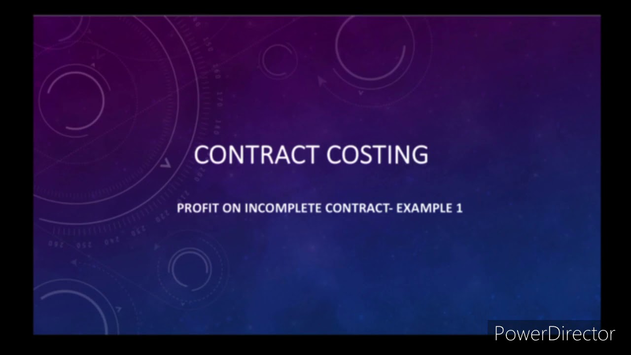 Profit on Incomplete Contract- Example 1 - YouTube