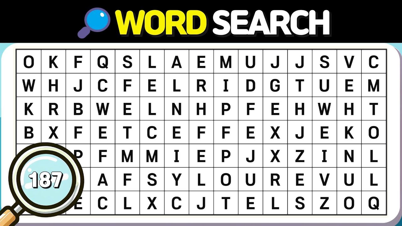 ️Word Search🔎Top 10% if you find them all | Find the Hidden Word #187 ...