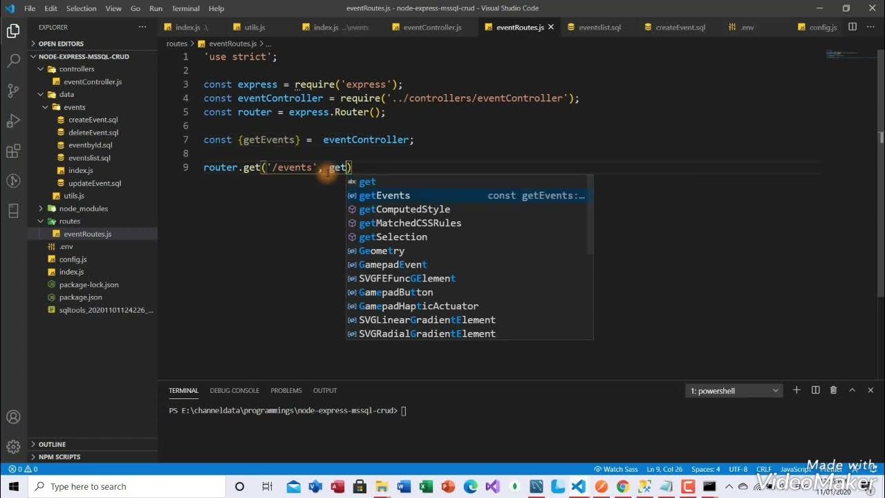 3 الجزء الثالث من سلسلة Rest Api Using Nodejs And Sql Server Db