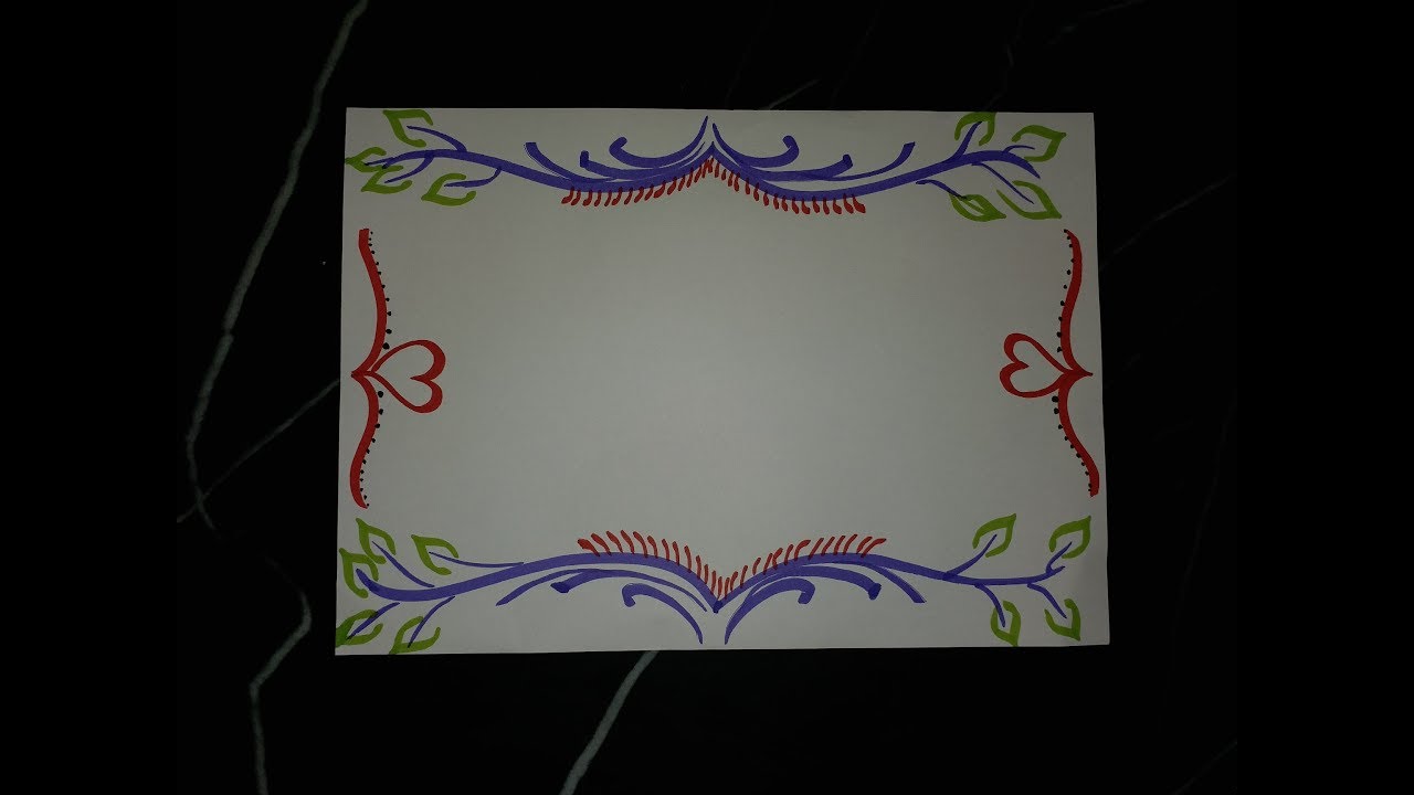 DIY || Simple, Easy & Decorative Border Design For Project File || Back ...
