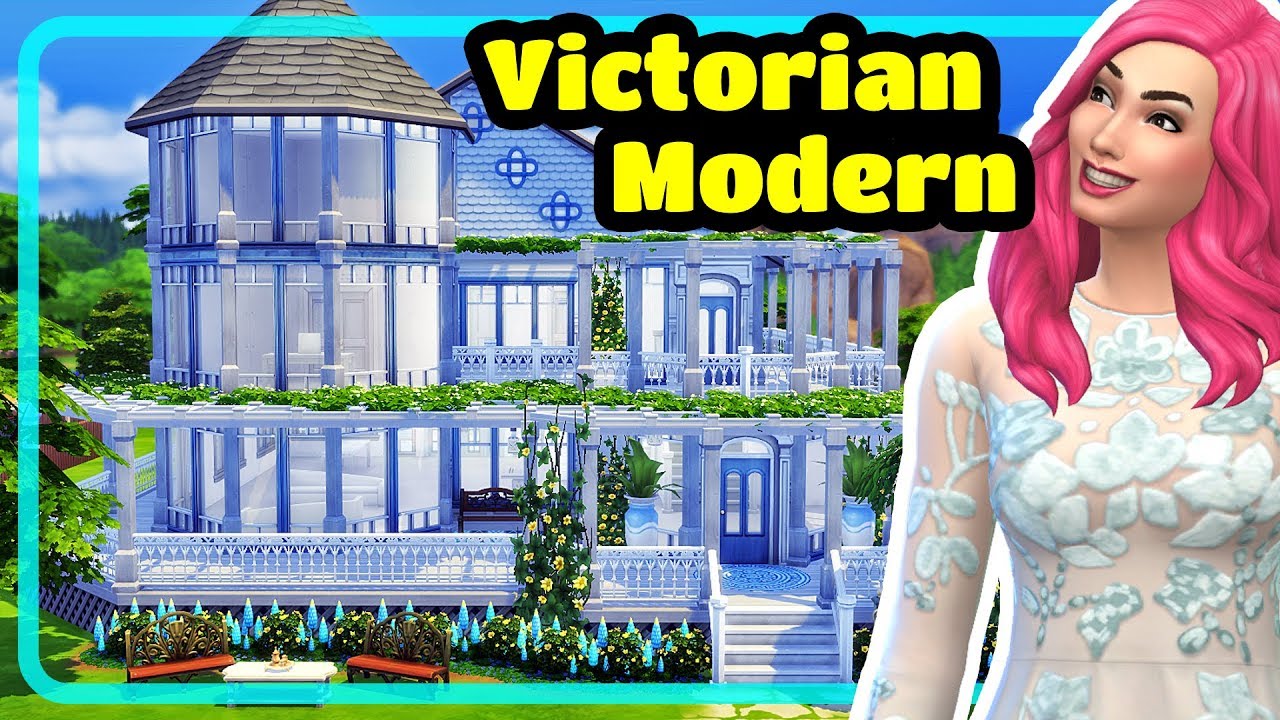 The Sims 4 Modern Victorian Home Shell Speed Build - YouTube