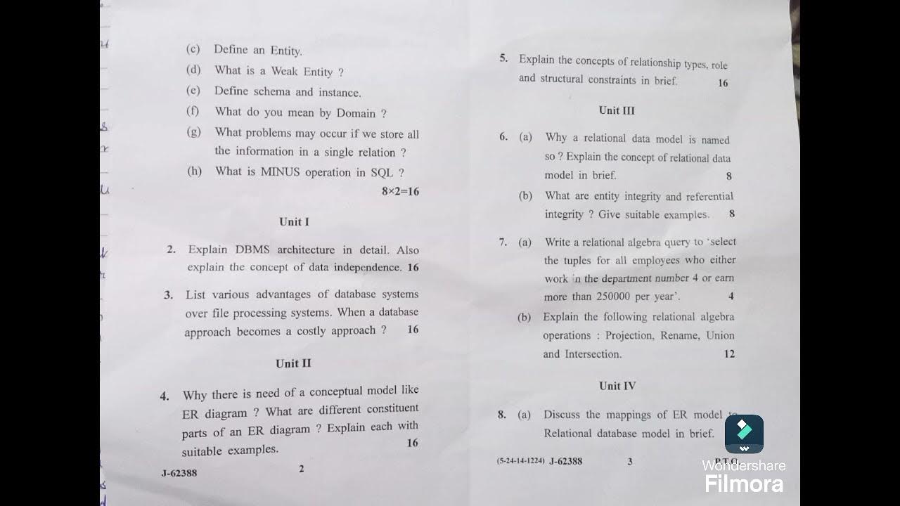 B.SC. 3RD SEMESTER COMPUTER SCIENCE /DBMS DEC.2024 GJU HISAR - YouTube