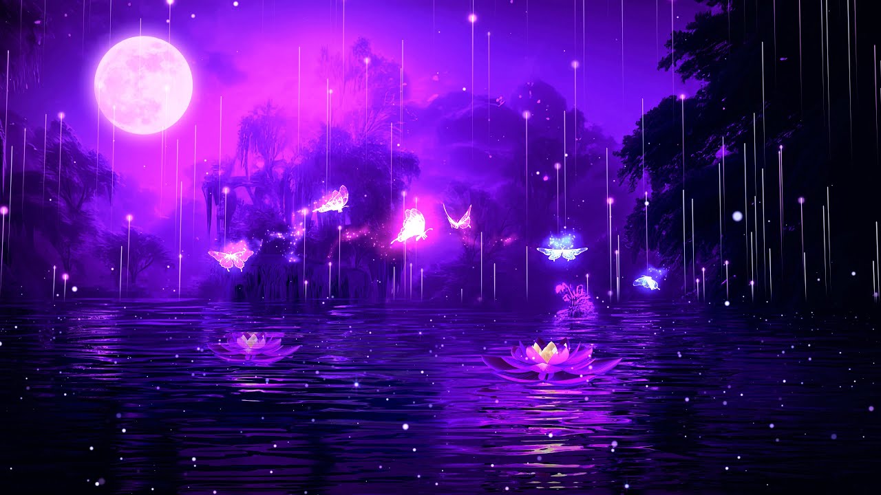 Magical Night 💜 Soft Calming Sleep Music 🎵 Peaceful Deep Sleeping - YouTube