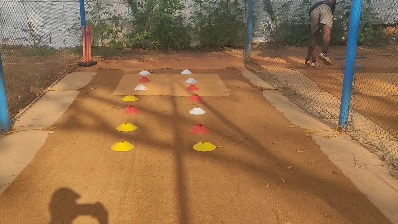 Bowling drill - using cones - YouTube