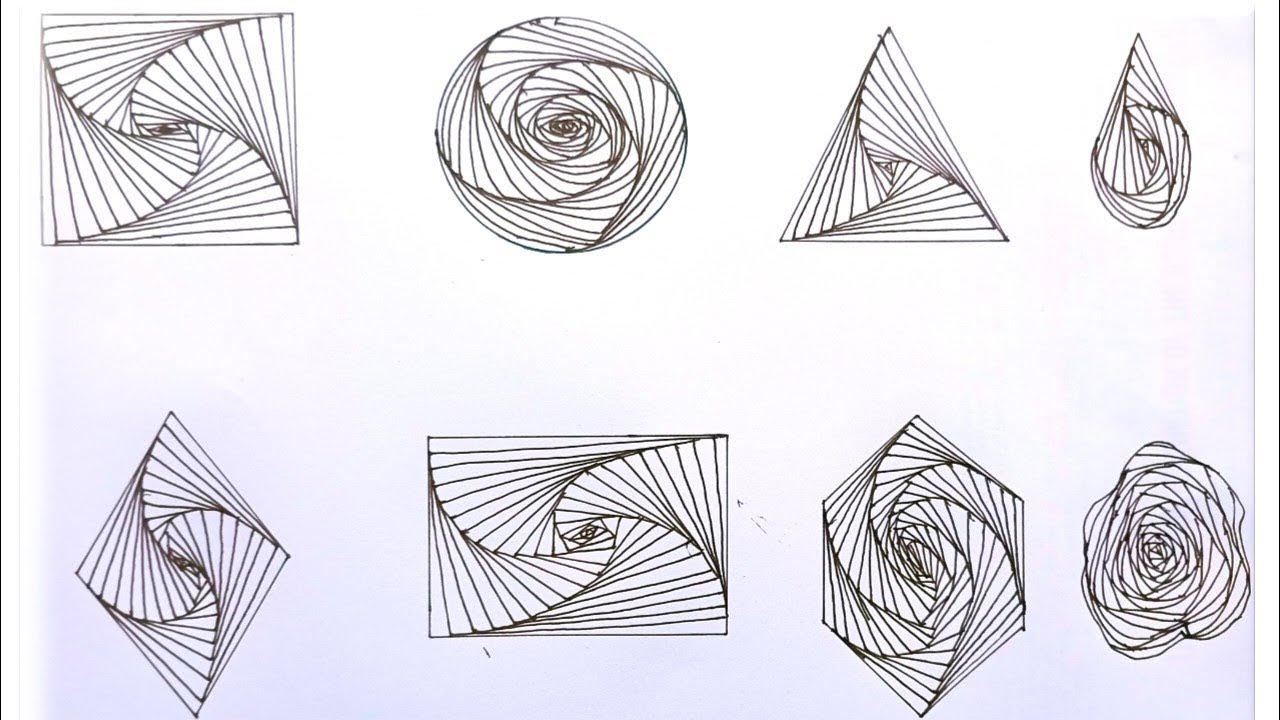 How to draw Zentangle Paradox Pattern in a different Shapes / Zentangle ...