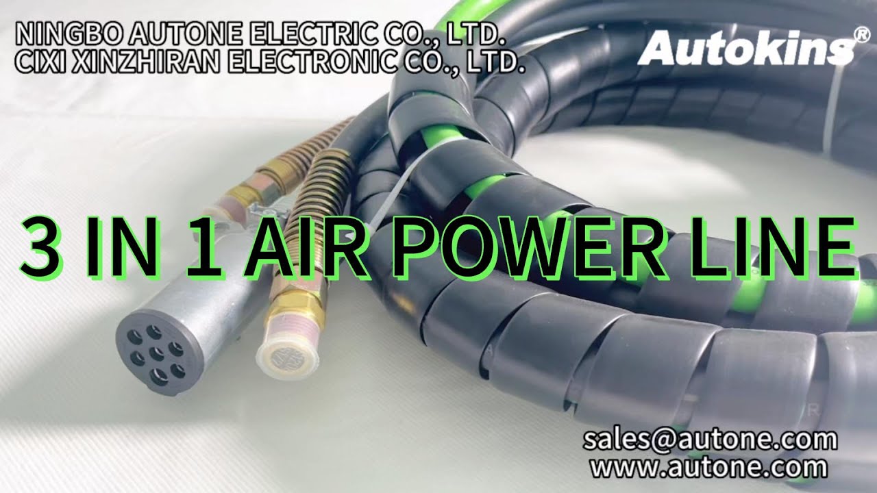 3 in 1 ABS air power line with gladhands and handle grips for air brake ...