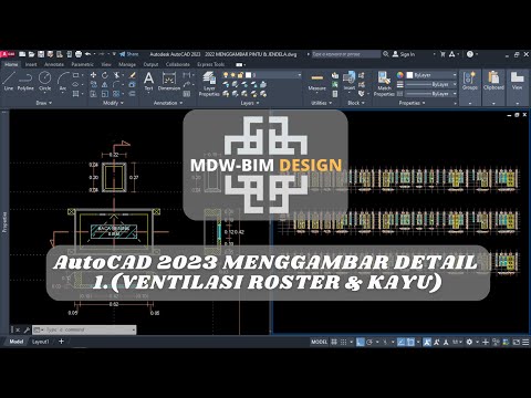 AutoCAD 2023 MENGGAMBAR DETAIL 1.(VENTILASI ROSTER DAN KAYU) - YouTube
