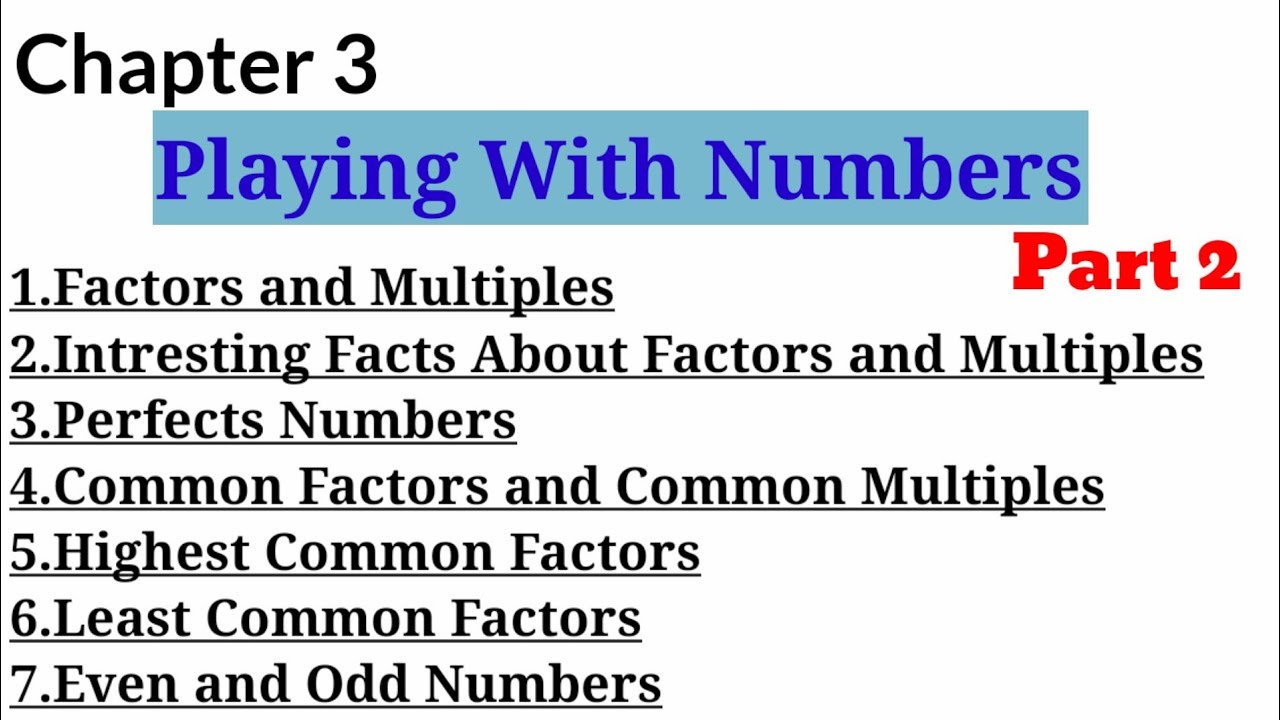 Playing with Number Part 2 | Intresting facts about factor and ...