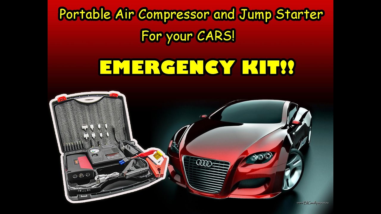 Portable Air Compressor and Jump Starter kit UNBOXING (ENGLISH SUB ...
