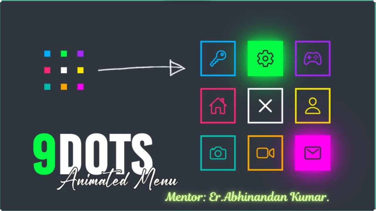 Animated 9 Dots Navigation Menu Using Html Css And Javascript