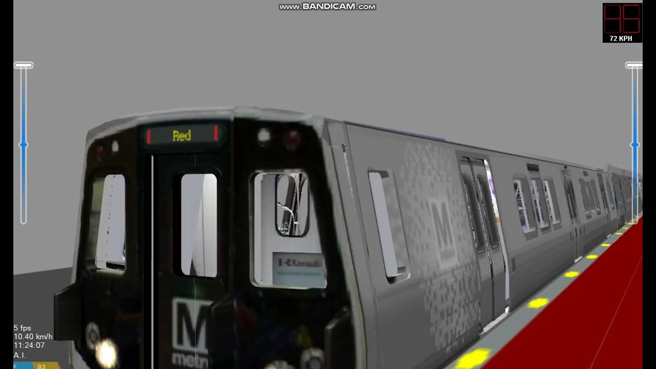 Openbve WMATA 7000 series Red Line Train Arriving & Departing at Van Ness-UDC - YouTube