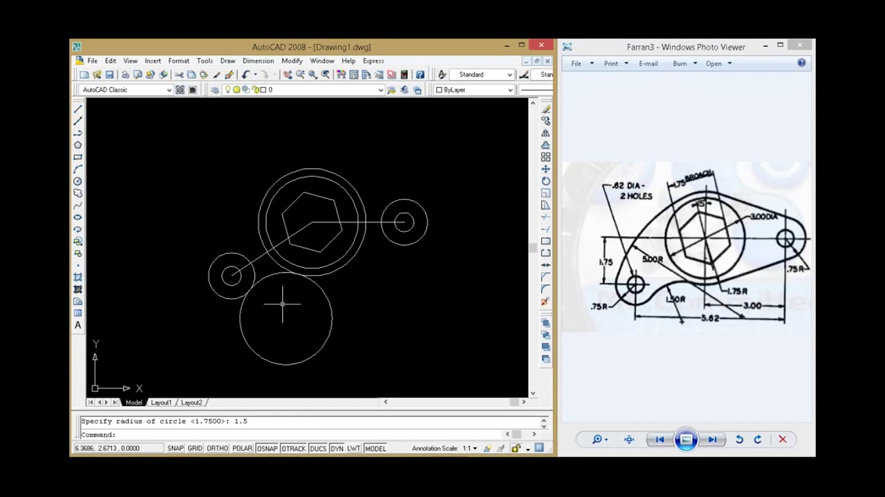 AutoCAD Exercise 12 - YouTube
