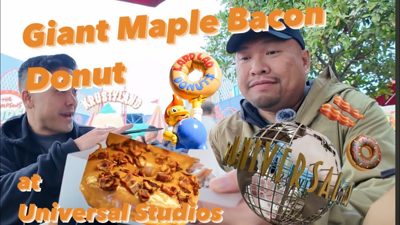 Giant Maple Bacon Donut at Universal Studios Hollywood - Simpsons Lard ...