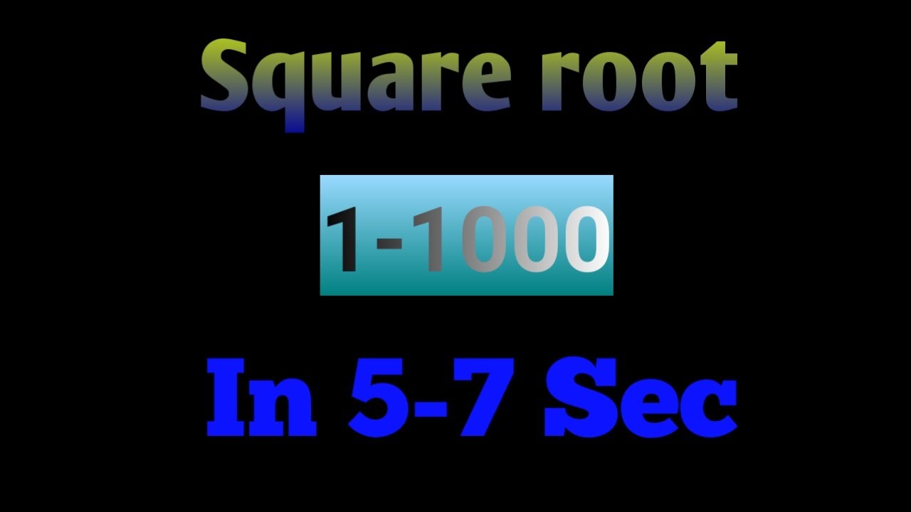 Square Root Of 1 1000 In 5 7 Seconds Short Trick Banking SSC Aptitude square-root-of-1-1000-in-5-7-seconds-short-trick-banking-ssc-aptitude