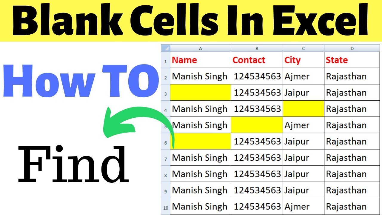 How To Find Blank Cells Row In Excel And Highlight Empty Row Excel Tutorial 2 YouTube How To Find Blank Cells Row In Excel And Highlight Empty Row Excel Tutorial 2 YouTube