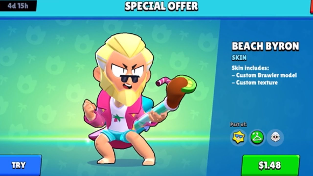 Beach BYRON new brawl stars skin (or is it old?) - YouTube