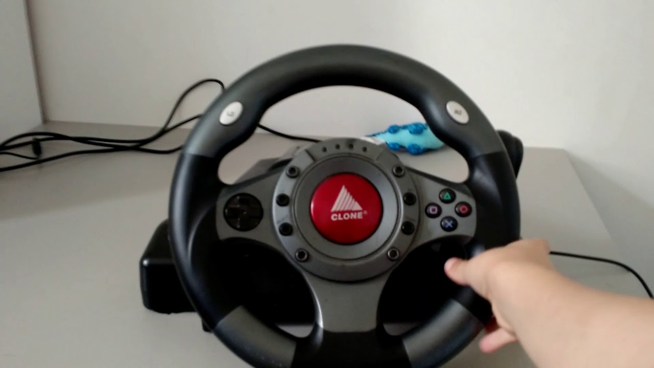 Review volante car racing pedais e marcha marca clone - YouTube