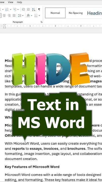 How to Hide text in ms Word | Text hide in Word #msword #mswordtrick # ...