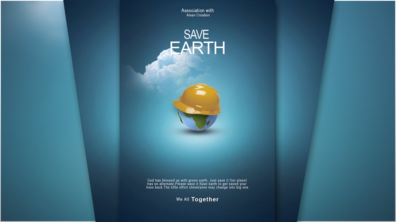 Save Earth Poster Design In Photoshop cc - YouTube
